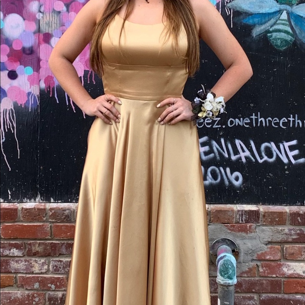 Gold Prom Dress With Corset Back - Gem